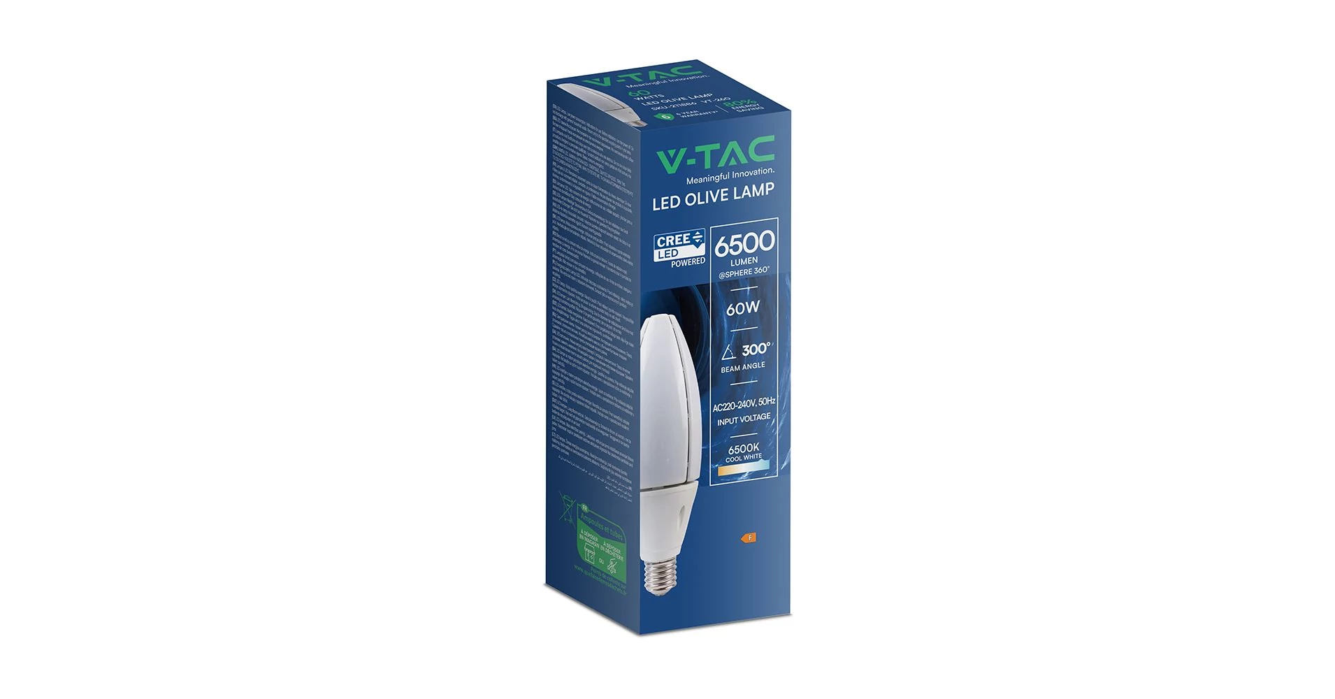 V-TAC 60W E40 hideg fehér Olive LED égő, 108 Lm/W - SKU 211886 - V-TAC ...