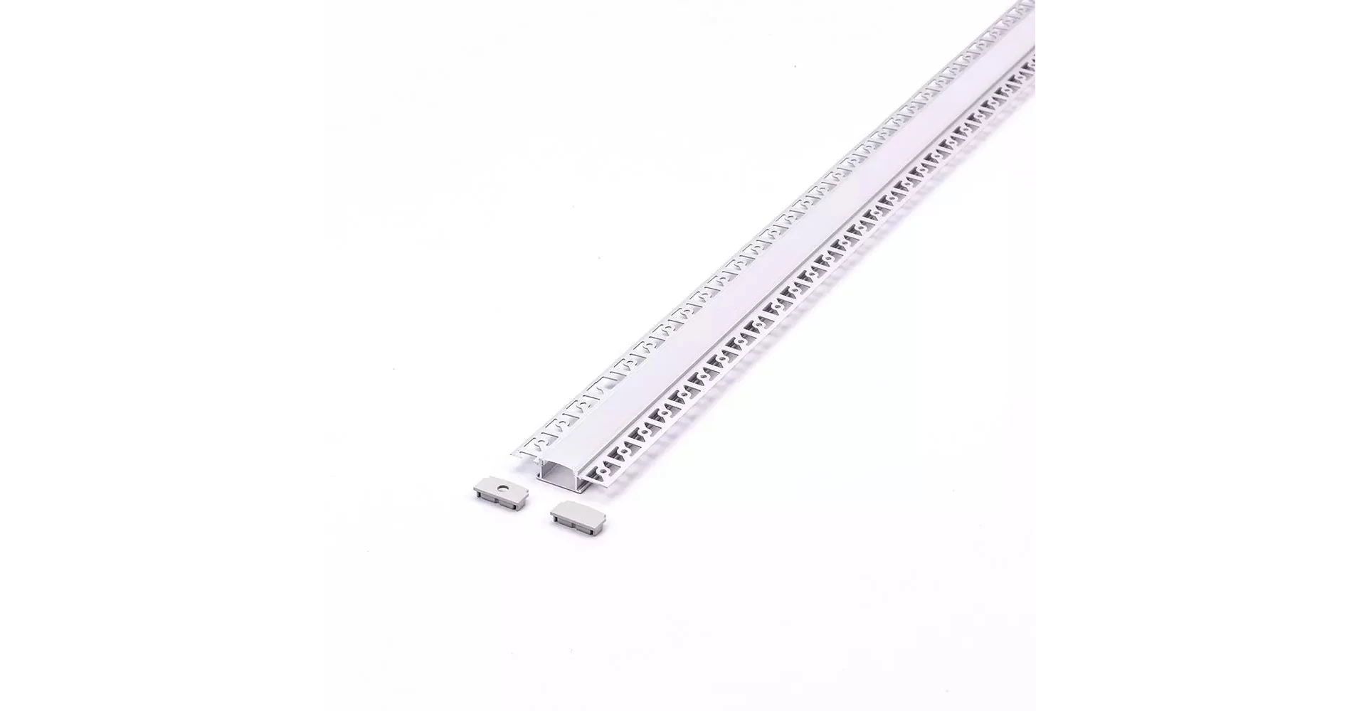 V-TAC alumínium LED szalag, széles gipszkarton profil fehér fedlappal ...